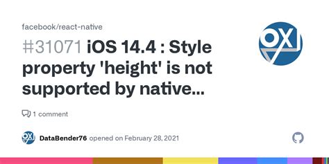 Ios 144 Style Property Height Is Not Supported By Native Animated Module · Issue 31071