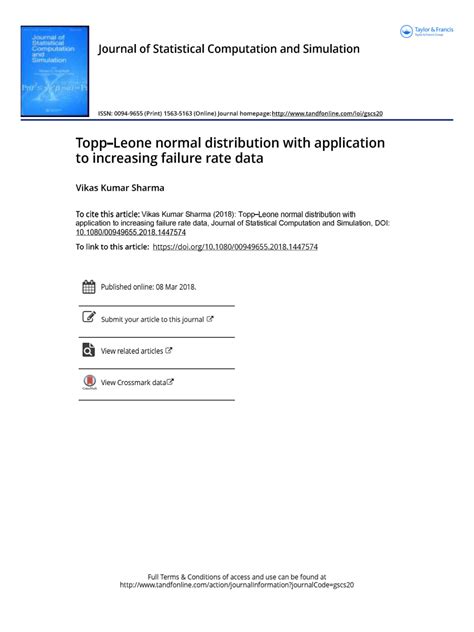 pdf topp leone normal distribution with application to increasing