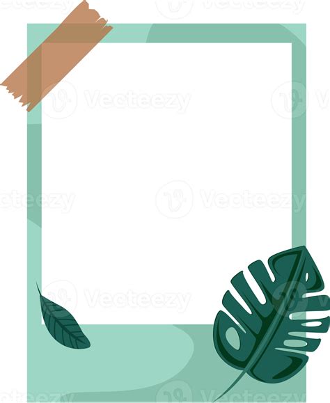 Cute Photo Frame Template With Decorative Leaf Element 17804388 Png