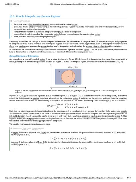152 Double Integrals Over General Regions Mathematics Libretexts