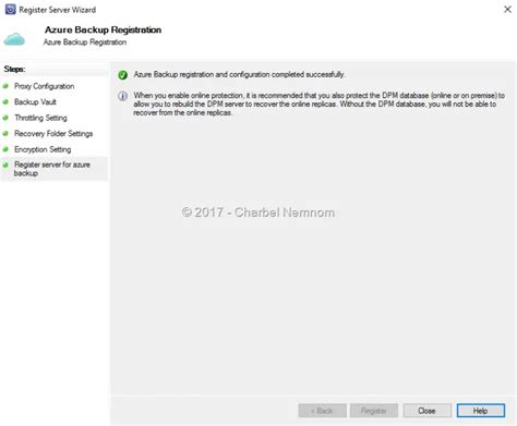 Azure Backup Server Registration Failed To Microsoft Azure Recovery