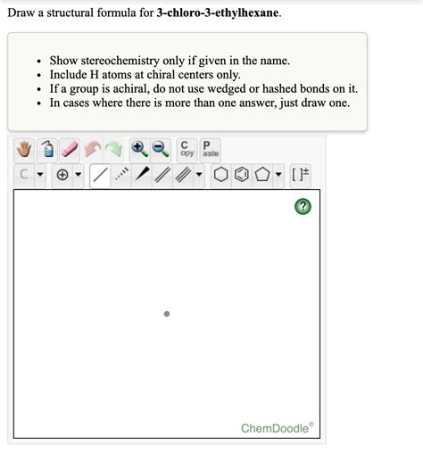 Solved Draw A Structural Formula For 3 Chloro 3 Ethylhexane