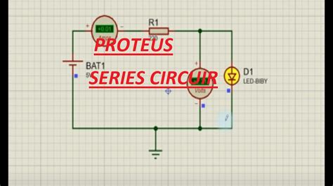 How Measure Current And Voltage In Proteus Series Circuit Proteus Simulation Simple