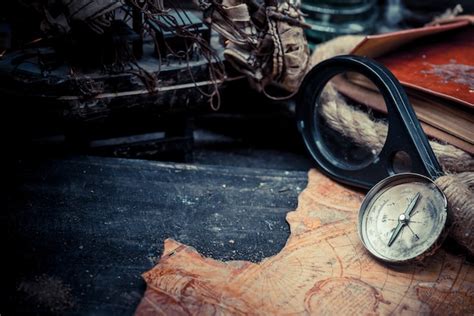 Premium Photo Columbus Day And World Map With Compass
