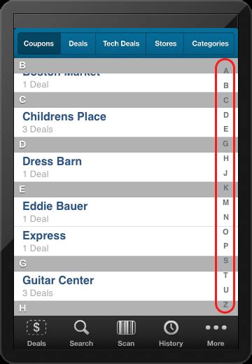list how to add alphabetical section indexer with first alphabet at