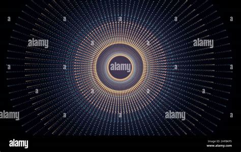 Abstract Dotted Circles Rotating In The Opposite Direction On Black Background Dotted Rays