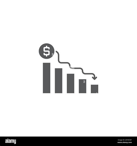 Declining Graph Vector Icon Business Decline Chart Filled Flat Sign For Mobile Concept And Web