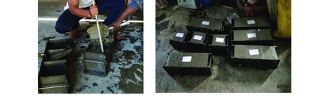 Shows The Filling Of Cube Molds For The Compression Test Download Scientific Diagram