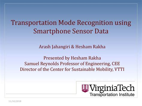 transportation mode recognition using smartphone sensor data ppt download