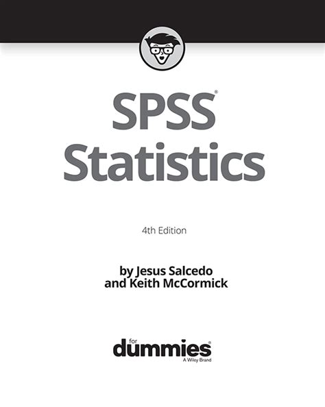 Title Page Spss Statistics For Dummies 4th Edition Book