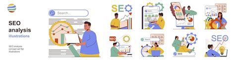 premium vector seo analysis concept with character situations