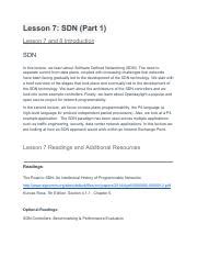 Lesson 7 SDN Part 1 Pdf Lesson 7 SDN Part 1 Lesson 7 And 8 Introduction SDN In This Lecture