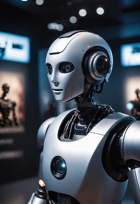 Robot In Dark Room Camera Focus Fusion Of Art Science Engineering Stock Image Image Of