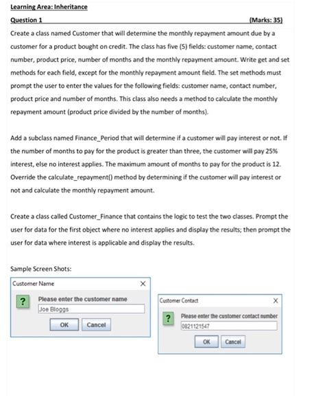 Solved Learning Area Inheritance Question 1 Create A Class