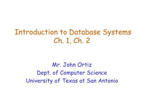 Introduction To Database Systems
