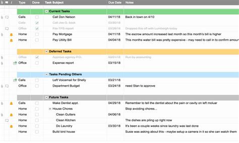 Gtd Project Planning Template Simple Template Design
