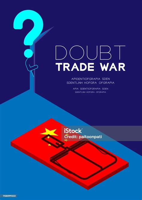 남자 그림과 물음표는 아이소메트릭 마우스 트랩 중국 플래그 패턴 의심 무역 전쟁 트랩과 파란색 배경에 고립 된 세금 위기 개념 디자인 그림어두운 방에 문을 엽니 다 경제에
