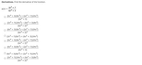 Solved Derivatives Find The Derivative Of The Function
