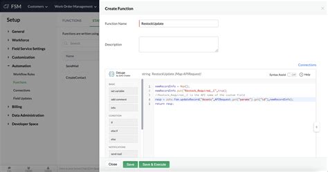 zoho fsm standalone functions