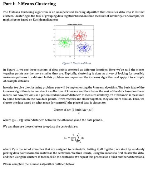 Solved The K Means Algorithm Function Means Clusters