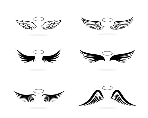 Colección De Alas De ángel En Blanco Y Negro 10399210 Vector En Vecteezy