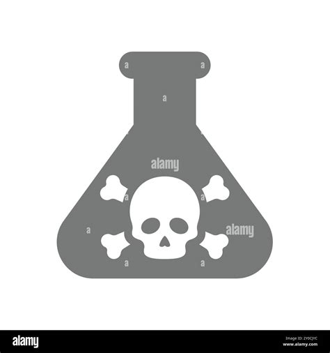 Toxic Dangerous Substance Vector Icon Test Tube And A Skull Hazard