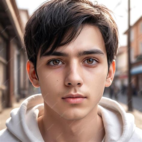 Photo A 19 Year Old Guy Portrait Premium Ai Generated Image