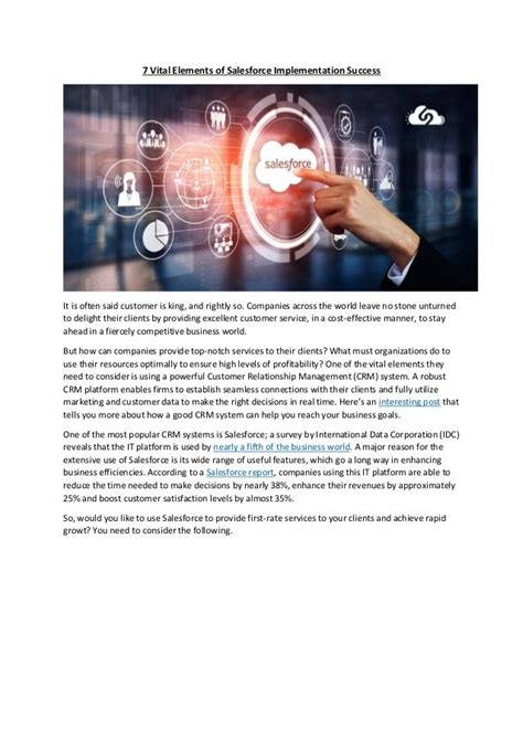 7 Vital Elements Of Salesforce Implementation Success Pdf