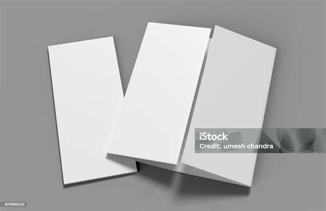 더블 게이트 배 세로 4 패널 안내 책자를 모의 흰색 서식 파일을 빈 프레 젠 테이 션 디자인 3d 그림입니다 게이트에 대한
