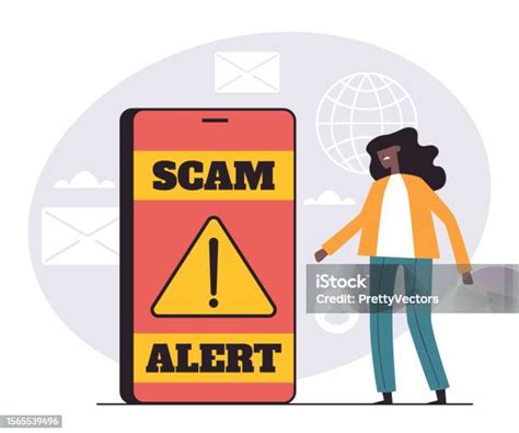 사기 경보 전화 사기 경고 경보 추상 개념입니다 벡터 그래픽 디자인 일러스트레이션 Brand Name Smart Phone에