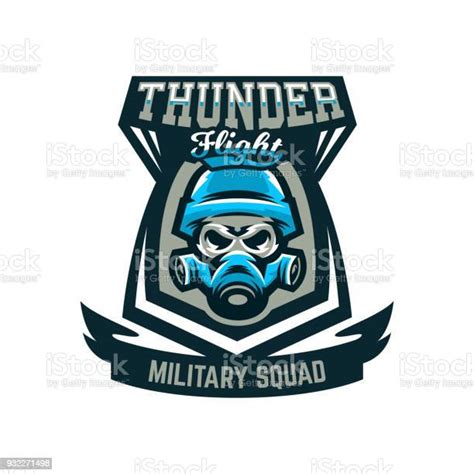 다채로운 상징 아이콘 헬멧 및 가스 마스크 군사 두개골 군사 행동 충돌 전쟁 군인 전사 스포츠 방패 벡터 일러스트 레이 션 고립 된 개체 개성 개념에 대한 스톡 벡터 아트