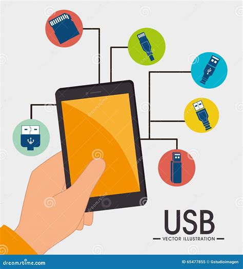 USB Technology Connection Stock Illustration Illustration Of Smartphone 65477855