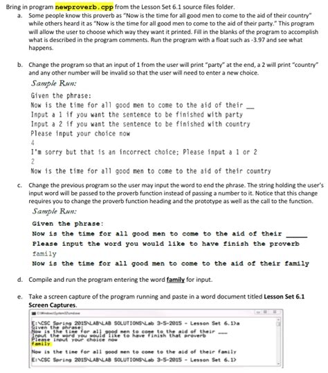 bring in program newproverb cpp from the lesson set