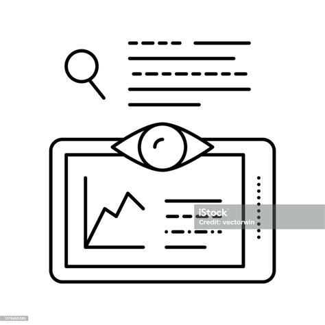 태블릿 화면 라인 아이콘 벡터 일러스트레이션에 대한 연구 인포그래픽 가상현실에 대한 스톡 벡터 아트 및 기타 이미지 가상현실 군사적 침략 배경 주제 Istock