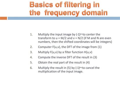 Image Enhancement Using Frequency Domain Filters