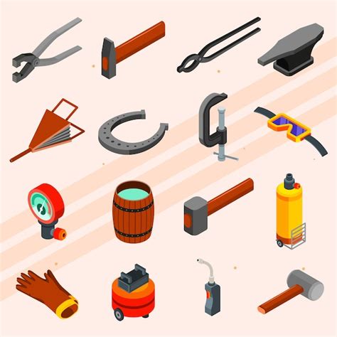 Premium Vector Isometric Icons Of Different Types Of Metals And Their Uses