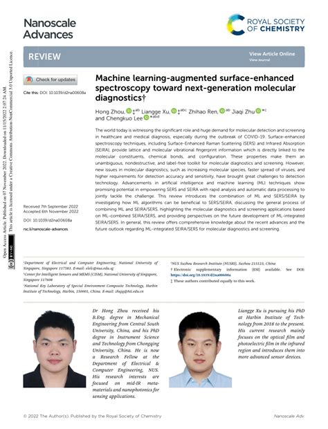 Pdf Machine Learning Augmented Surface Enhanced Spectroscopy Toward