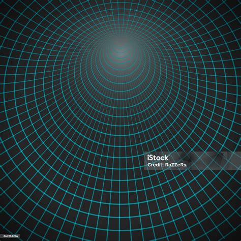 벡터 나선형 터널입니다 와이어 프레임 기술 소용돌이 터널 환상 배경 3차원 형태에 대한 스톡 벡터 아트 및 기타 이미지 3차원 형태 검은색 곡선 Istock