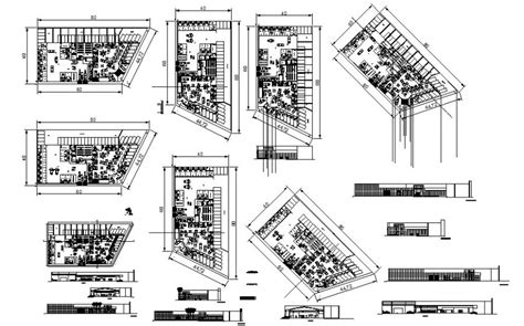 Building Units Drawing 2d View Work Plan Autocad File