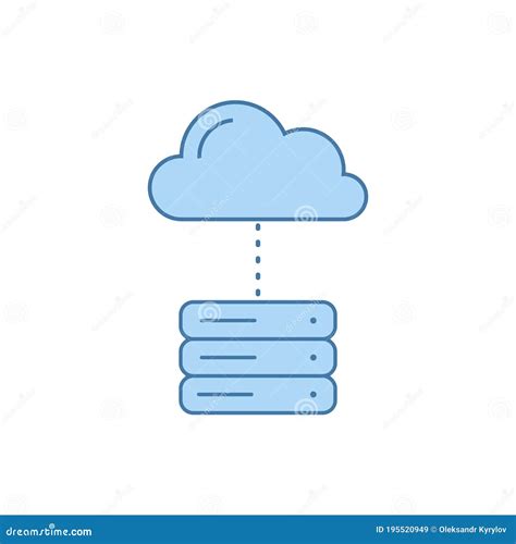 Servers And Clouds Cloud Computing Concept Stock Vector Illustration Isolated On White