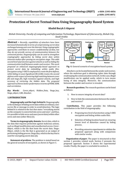 Protection Of Secret Textual Data Using Steganography Based System Pdf