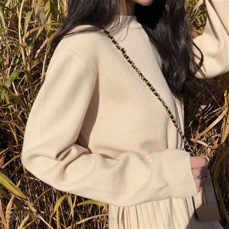 바바무드 가을 겨울 부드러운 도톰 골지 라운드 루즈핏 허리끈 미디 롱 니트 하객 결혼식 원피스