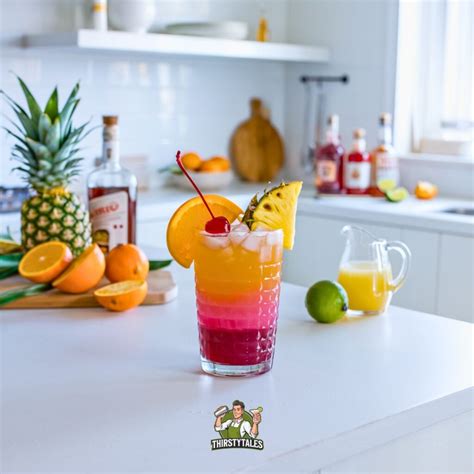 Kiwi Coconut Rum Punch Cocktail Recipe Thirsty Tales