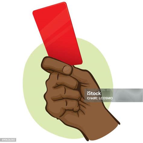 사람이 Afrodescendente 손 잡고 레드 카드의 일러스트 이상적인 스포츠 카탈로그 유익 하 고 기관 가이드 인간 손에