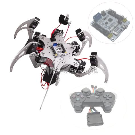 18dof aluminium hexapod spider six legs robot kit and controller full set