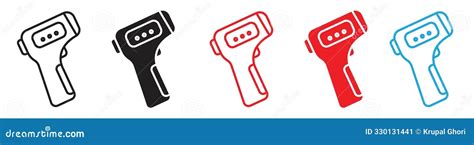 Contactless Infrared Thermometer Icon Line Art Vector Cartoondealer