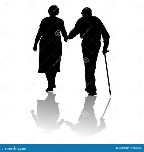 Vintage Old Couple Silhouette Cameo