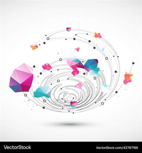 Colorful Abstract Swirling Background With Dots Vector Image