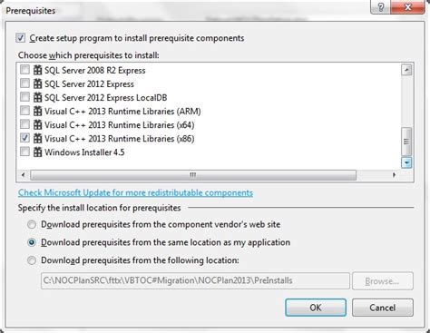 C Setup Project In Vs2013 Does Not Have C 2005 Redistrbutable