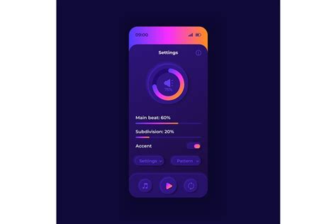 Metronome Parameters Smartphone Interface Vector Template